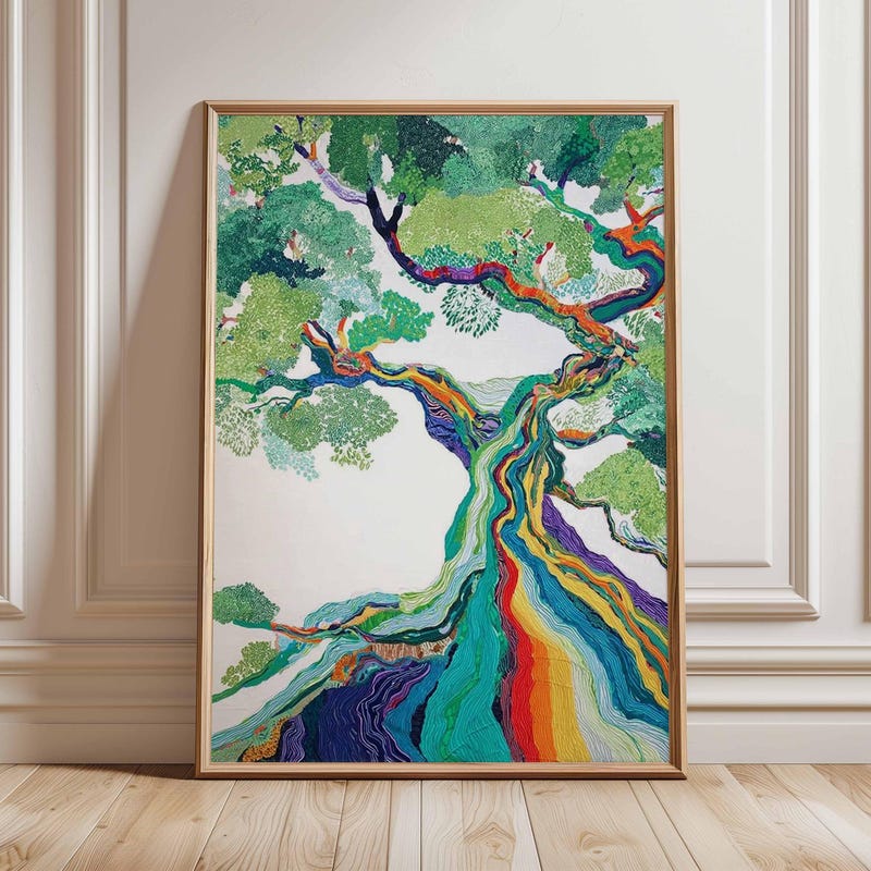 Colorful Nature Painting - Etsy UK