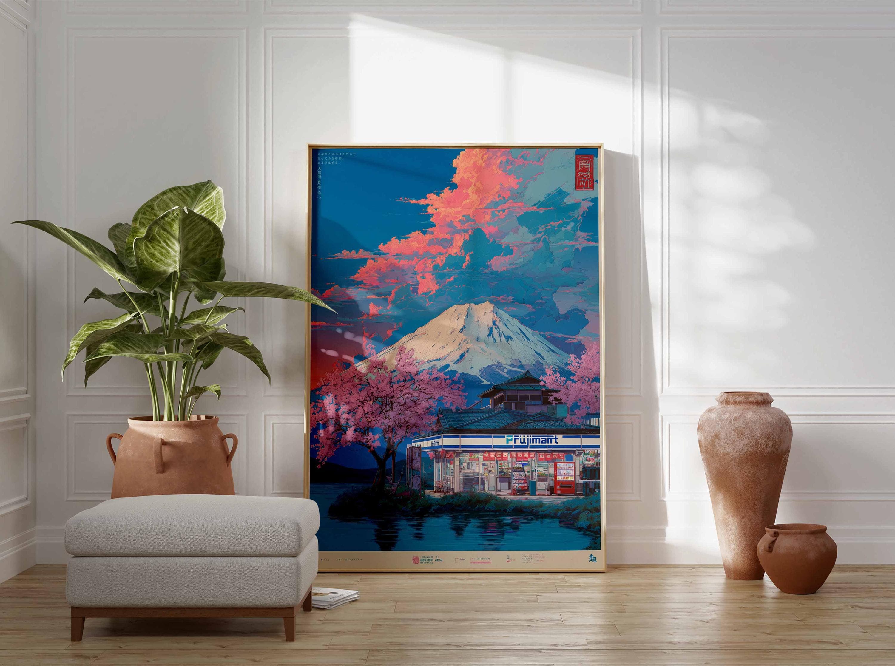 Mount Fuji Convenience Store Poster – Japanese Sunset Art Print, Cherry ...