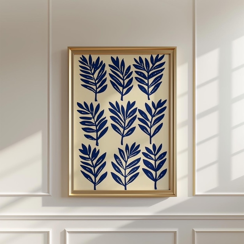 Botanical Leaf Poster | Minimal Plant Wall Art | Scandinavian Nature ...