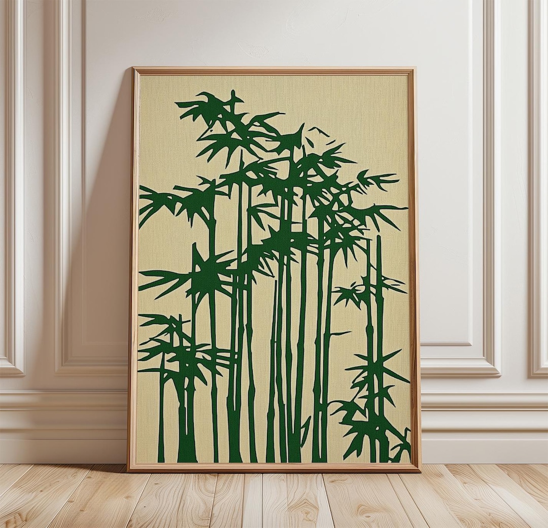 Bamboo Poster, Japanese Wall Art Print, Minimalist Nature Illustration ...