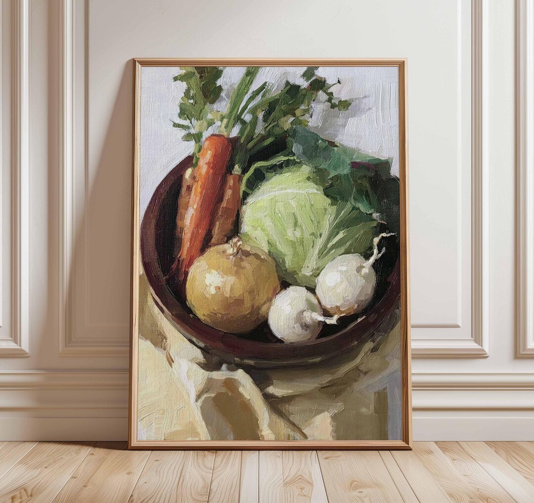Vegetable Wall Art, Rustic Kitchen Poster, Still Life Vegetable Print ...