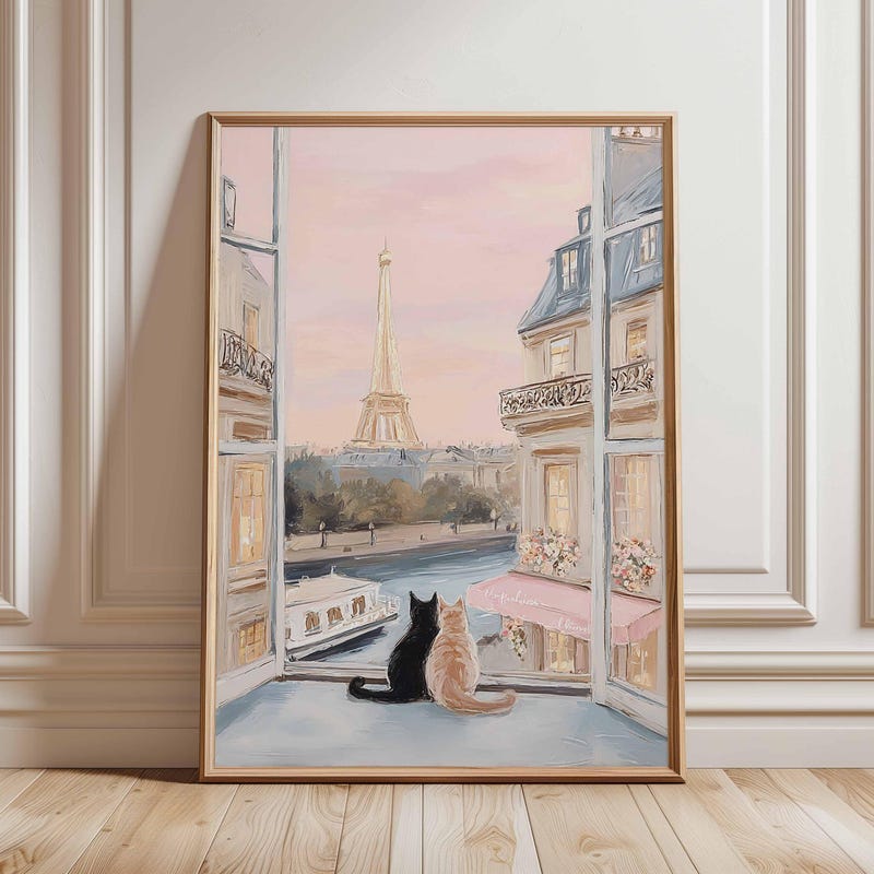 Cats in Paris Wall Art - Etsy UK