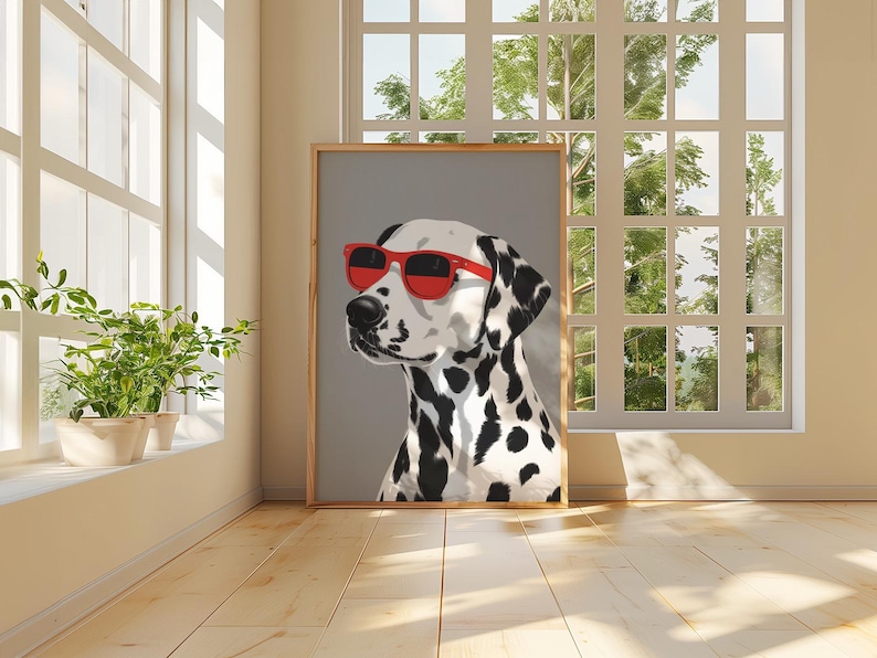 Dalmatian Sunglasses Poster | Cool Dog Wall Art | Modern Animal Print ...