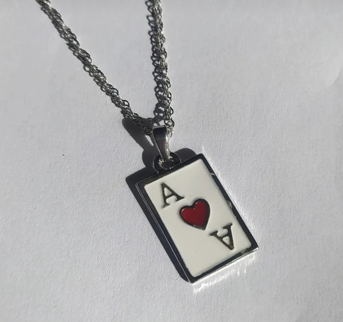Gold Plated Ace of Hearts Playing Cards Necklace, Gift for Her, Couple ...