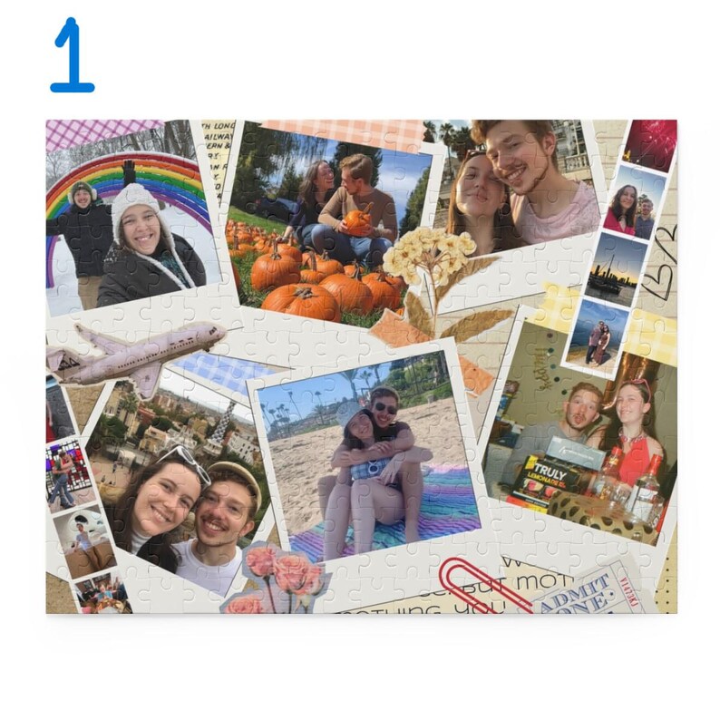 Personalized Polaroid Frame Puzzle - Couples Anniversary Valentine's Gift, Custom Picture Jigsaw ...