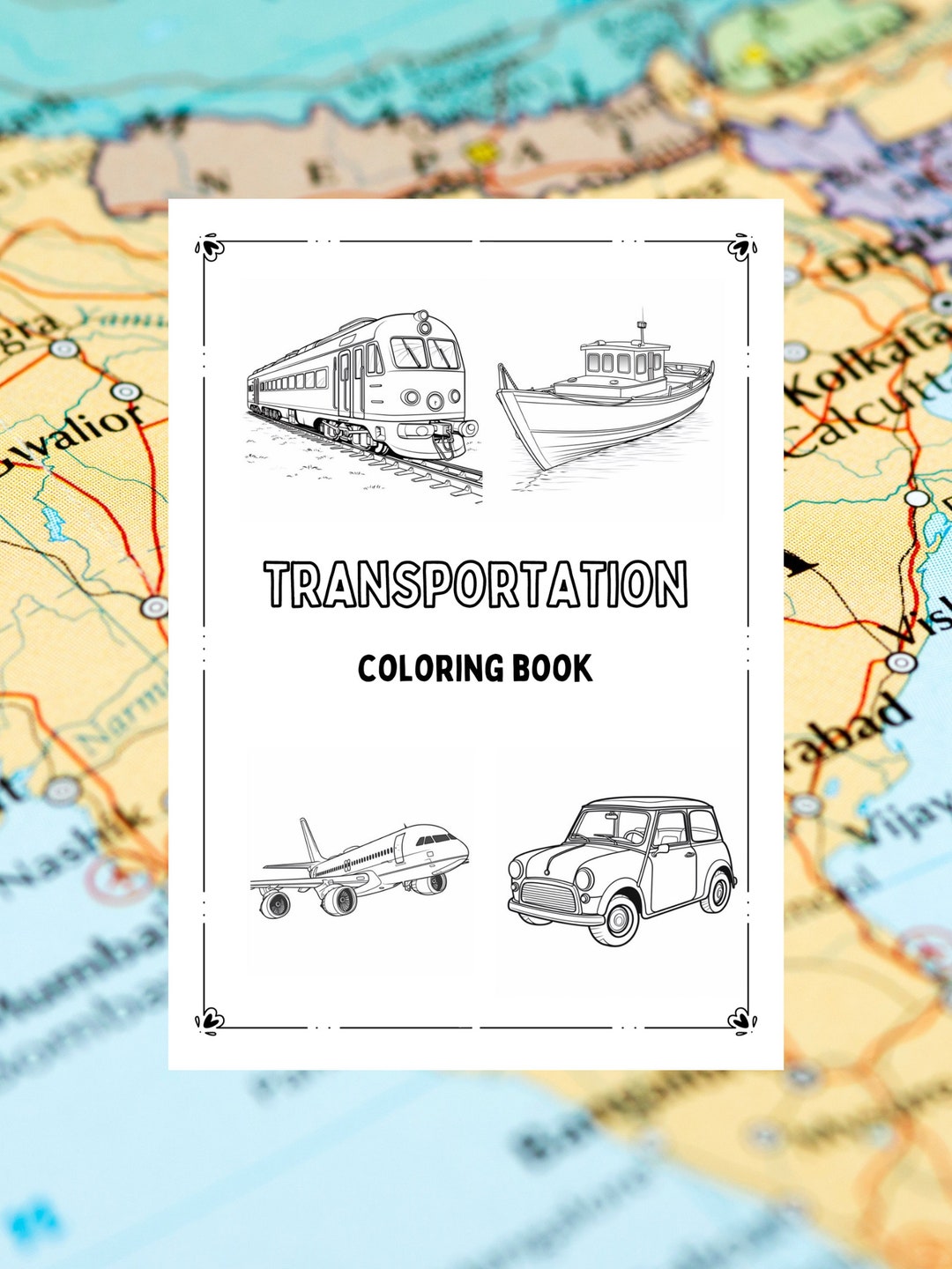 Transportation Adventures Coloring Pages for Kids Digital Download ...