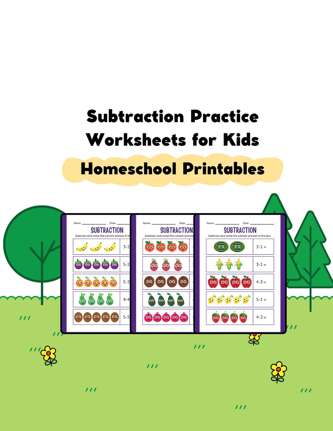 Fun Math Subtraction Worksheets | 19 Printable Pages | Basic ...