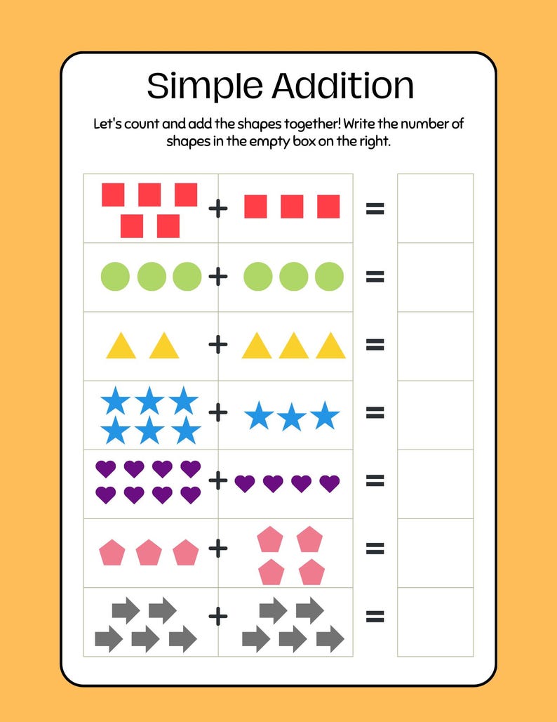Addition Practice Worksheets for Kids Printable Math Activities 10 Fun ...