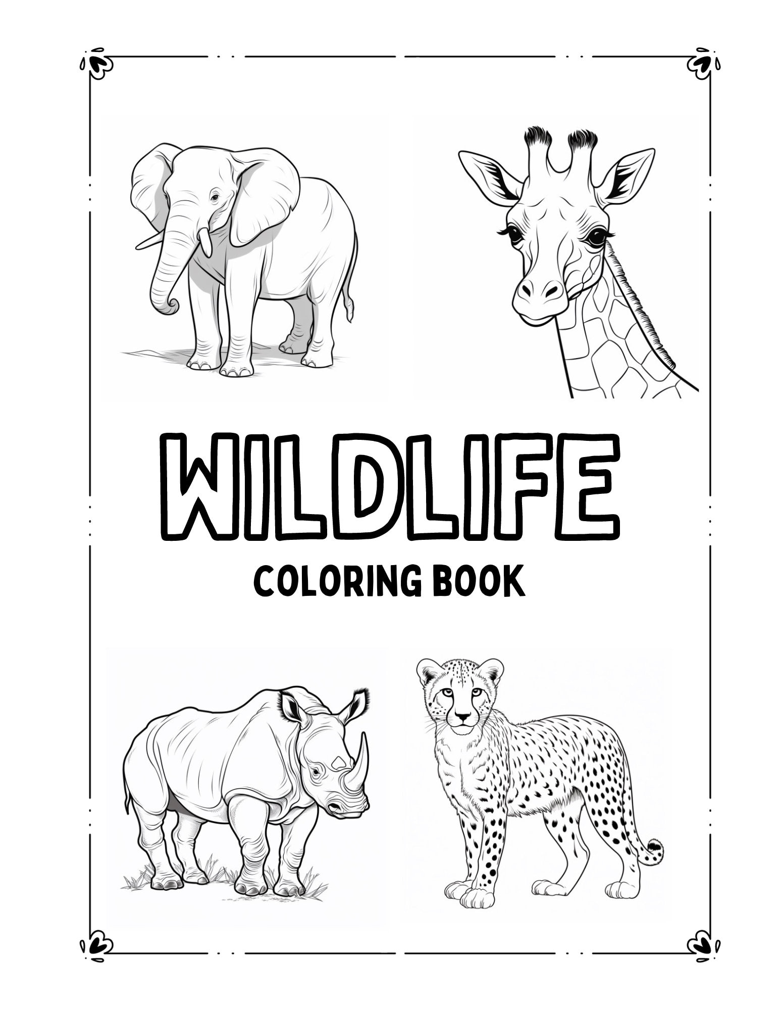 Wildlife Wonders Coloring Pages for Kids Digital Download Digital ...