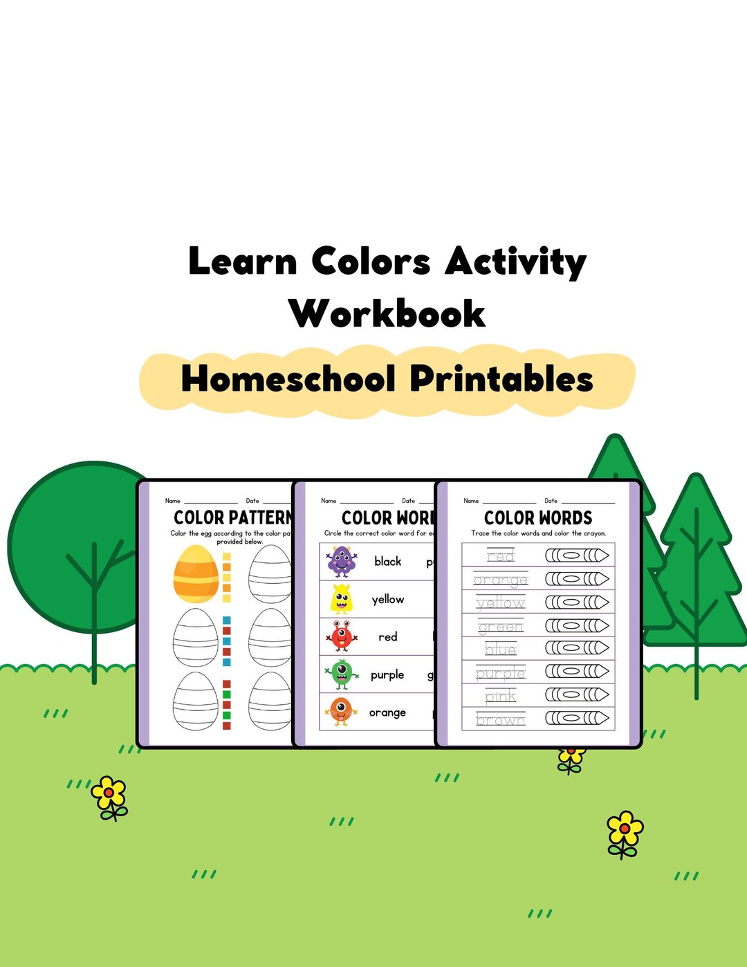 Preschool & Kindergarten Color Learning Workbook | 19 Pages | Learn ...