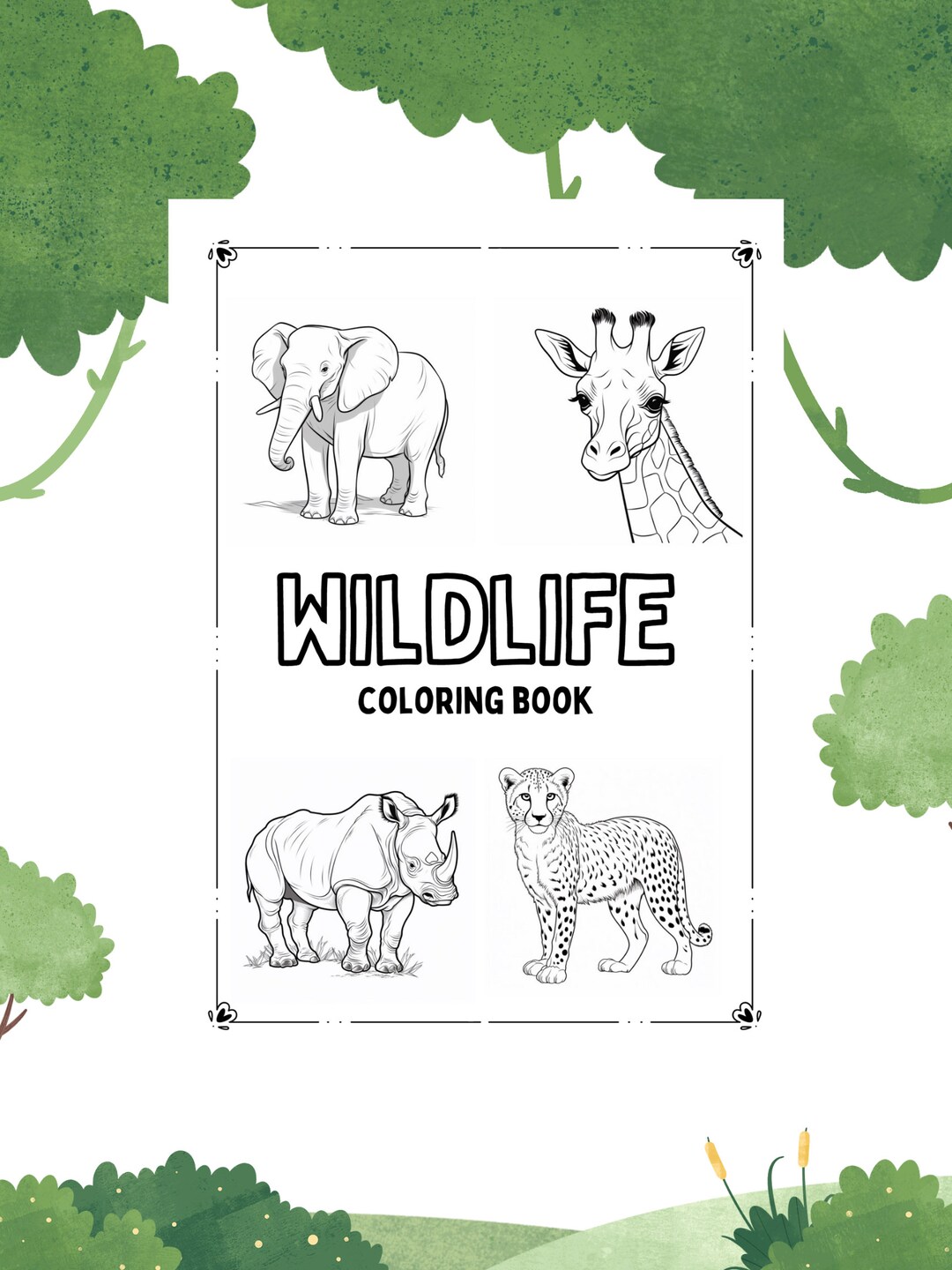 Wildlife Wonders Coloring Pages for Kids Digital Download Digital ...