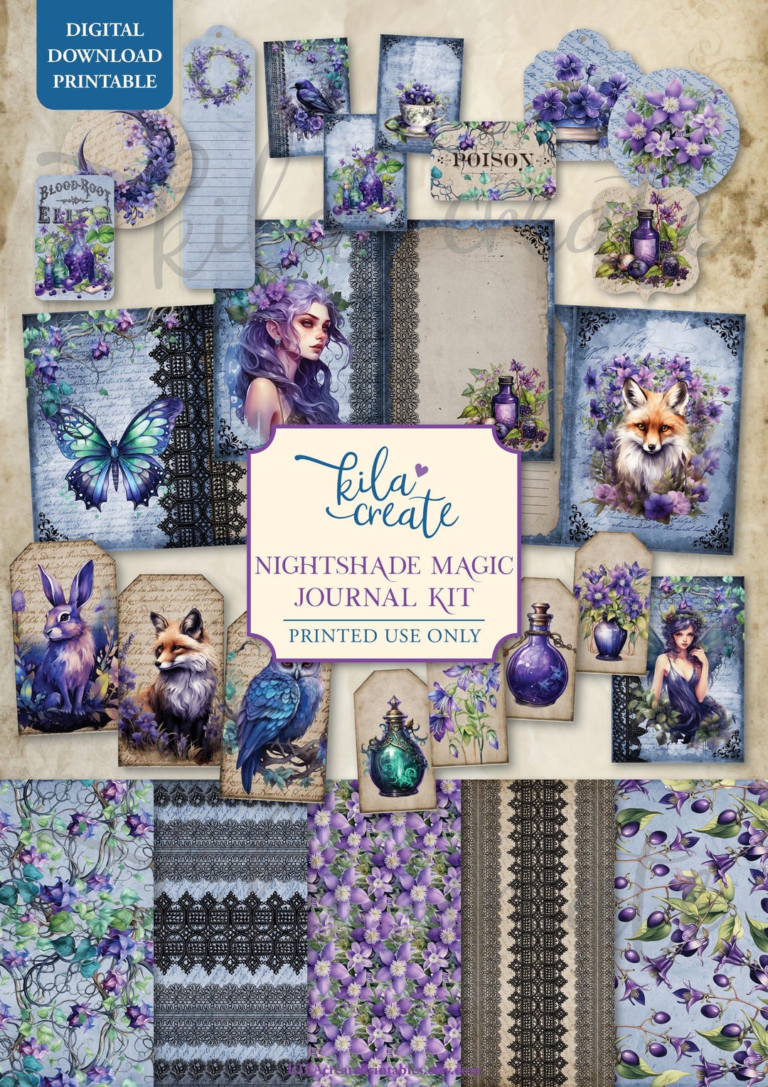 Nightshade Magic Journal Kit, Fairy Junk Journal, Magical Journal ...