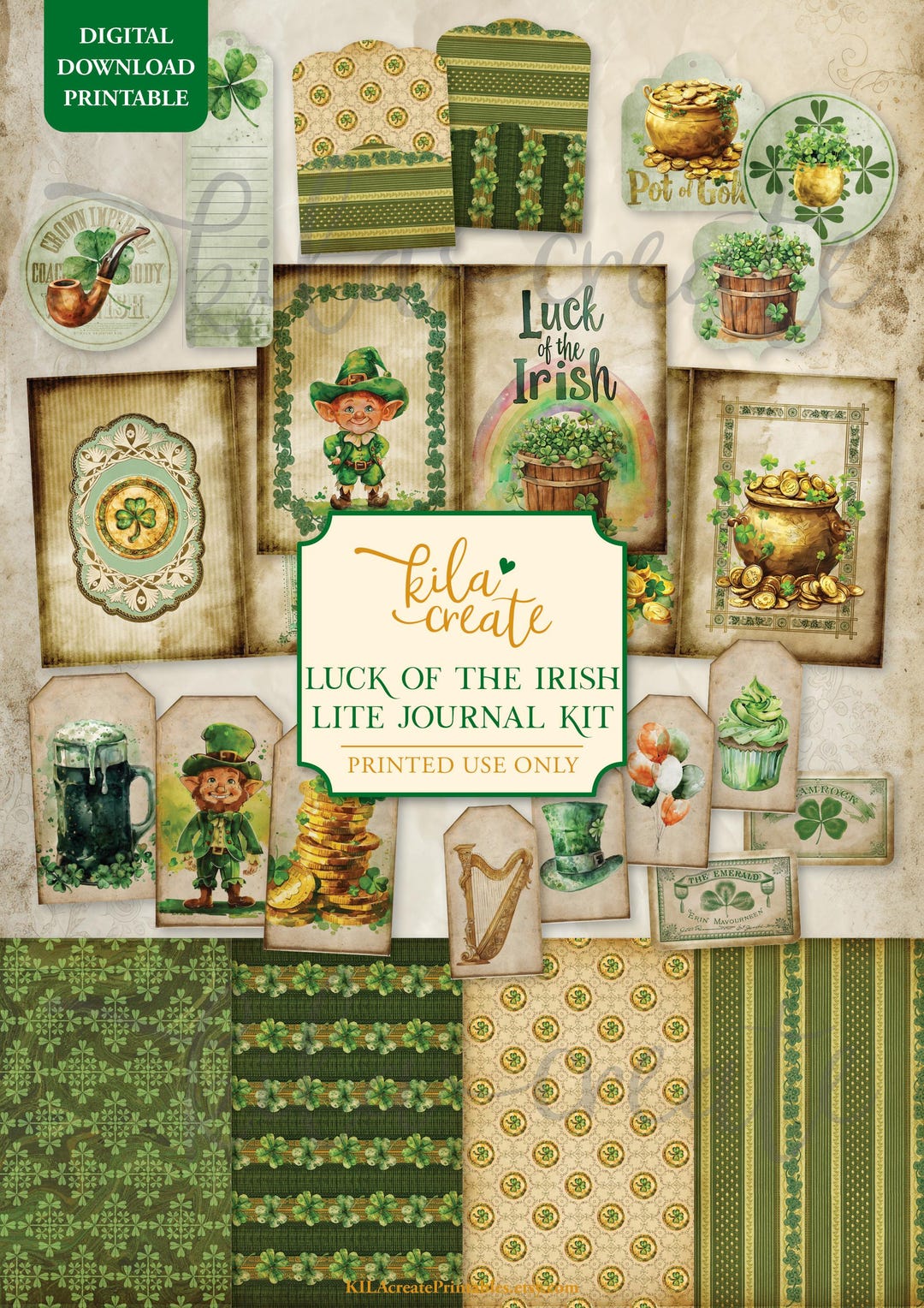 Luck of the Irish Lite Journal Kit, St. Patrick's Day Journal, Green ...