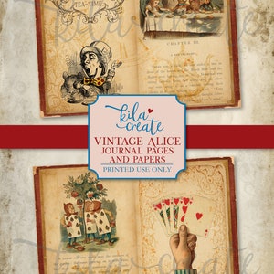 Vintage Alice Journal Pages and Papers, Vintage Ephemera, Vintage Alice ...