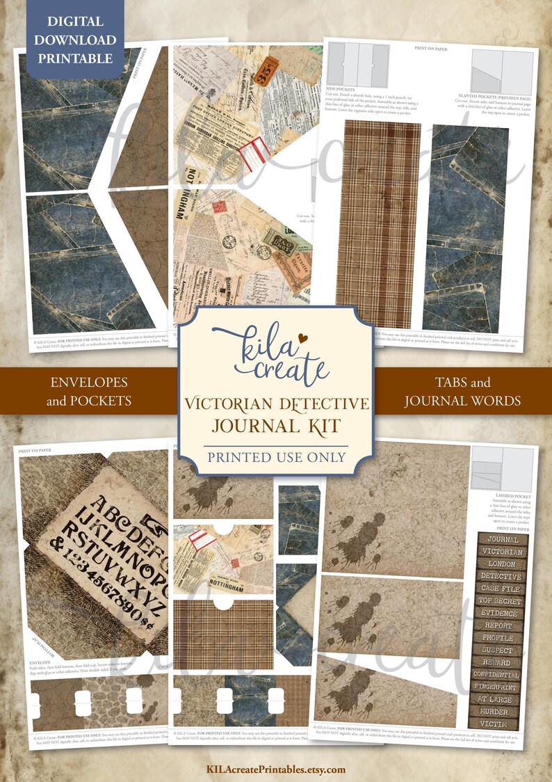 Victorian Detective Journal Kit, London, Sleuth, Sherlock Holmes, Crime ...