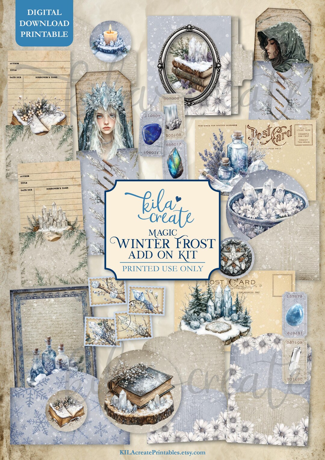 Magic Winter Frost Add on Kit, Witch Ephemera, Winter Journal, Pagan ...