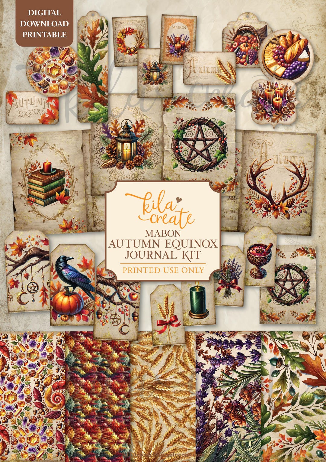 Mabon Autumn Equinox Journal Kit, Autumn, Fall, Pagan Holiday, Wheel of ...