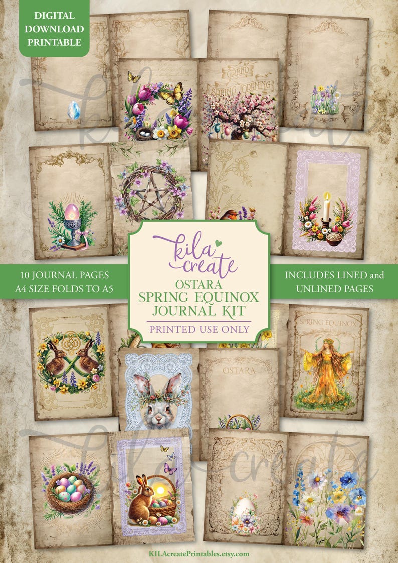 Ostara Spring Equinox Journal Kit, Spring, Easter, Pagan Holiday, Wheel ...