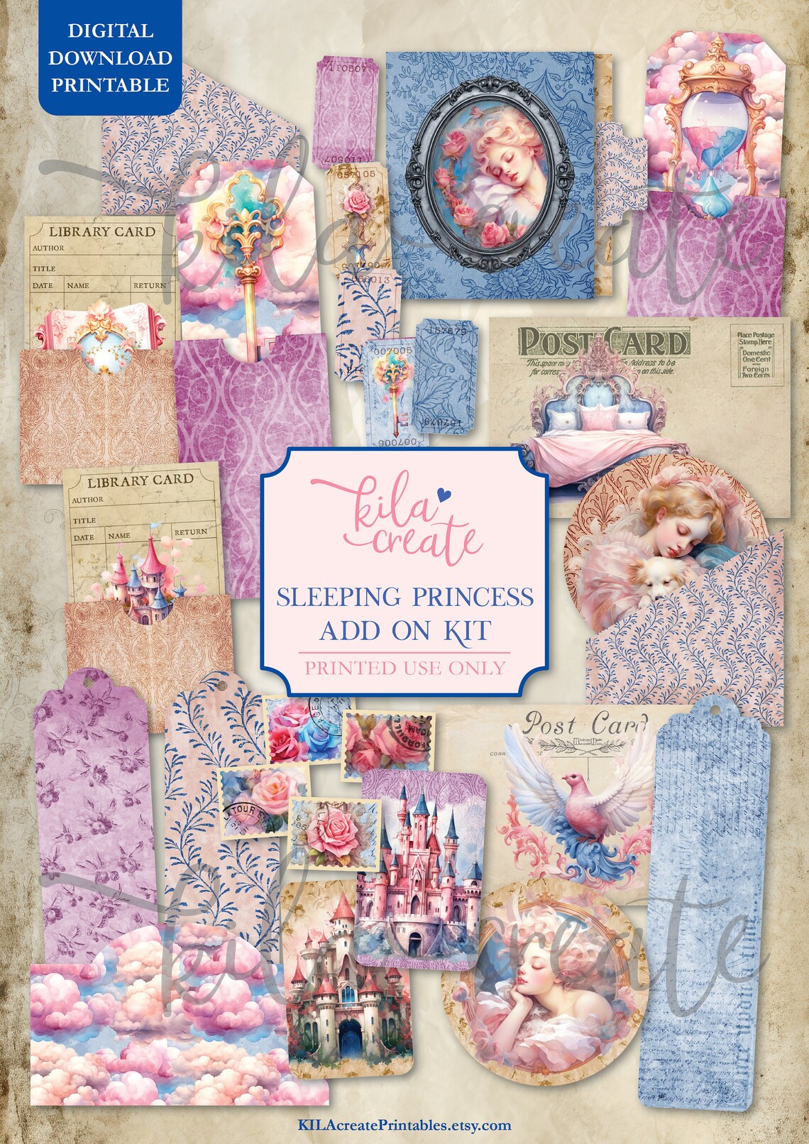 Sleeping Princess Add on Journal Kit, Fairy Tale Journal Printable ...