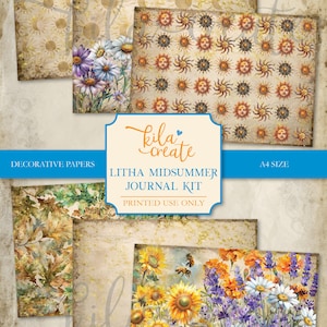 Litha Midsummer Journal Kit, Summer Solstice Pagan Holiday, Sun, Wheel ...