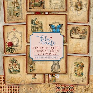 Vintage Alice Journal Pages and Papers, Vintage Ephemera, Vintage Alice ...