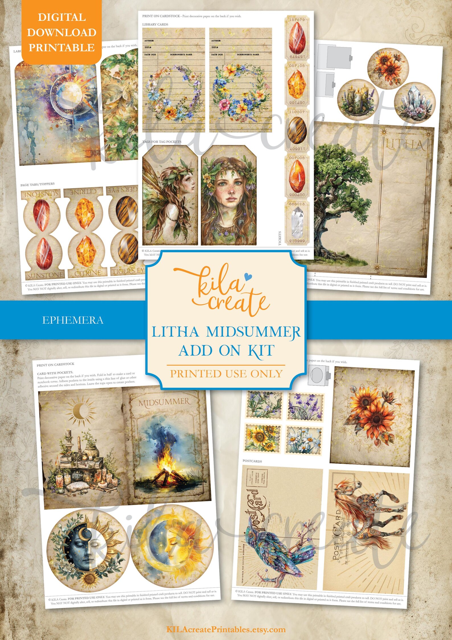 Litha Midsummer Add on Kit, Summer Solstice Pagan Holiday, Sun, Wheel ...