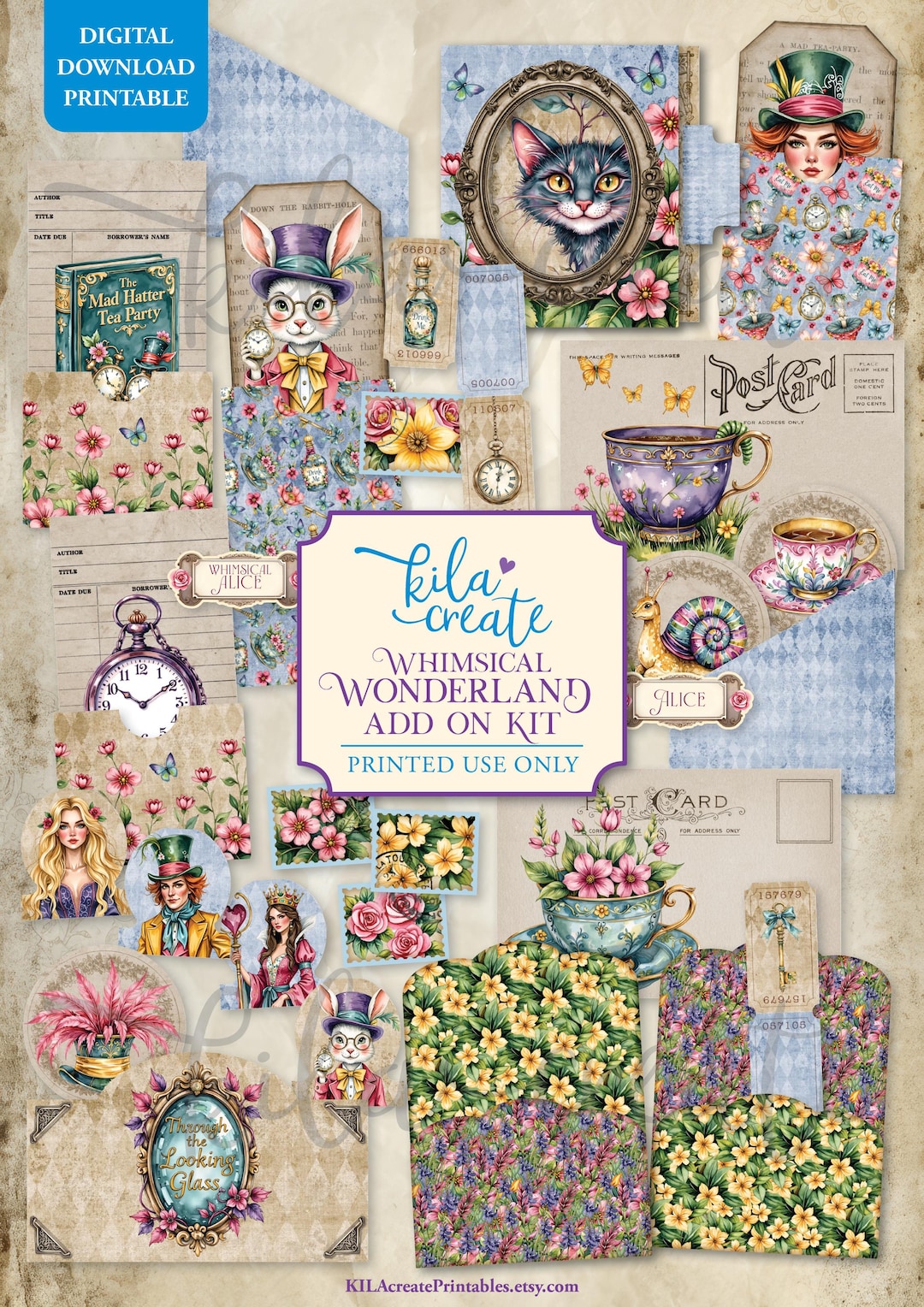 Whimsical Wonderland Add on Kit, Alice in Wonderland Journal, Alice ...