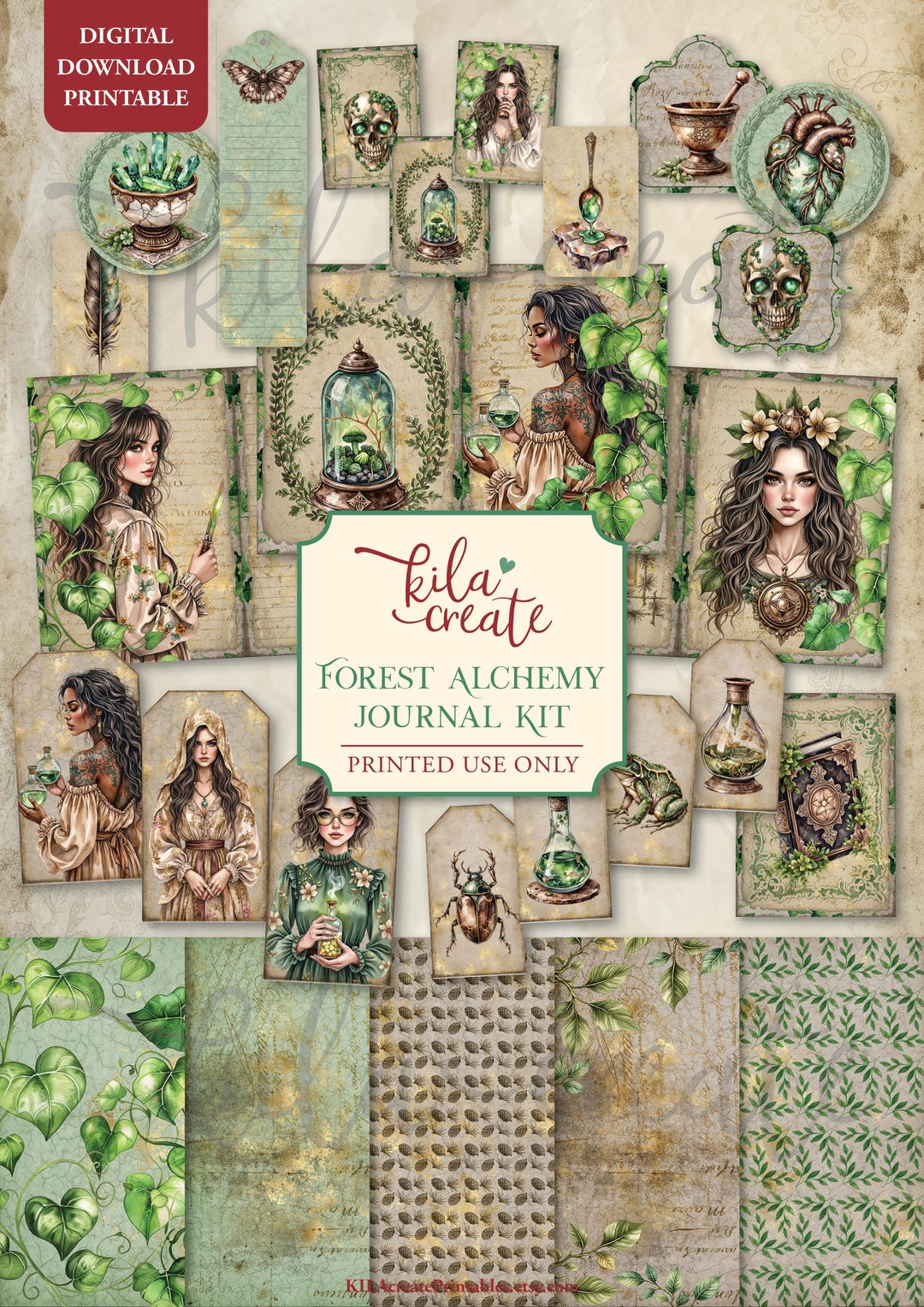 Forest Alchemy Journal Kit, Witch Journal, Alchemist, Apothecary, Magic ...