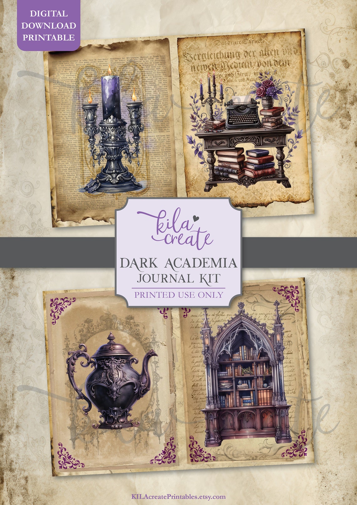 Dark Academia Journal Kit, Gothic Library Journal, Gothic Book Lover ...