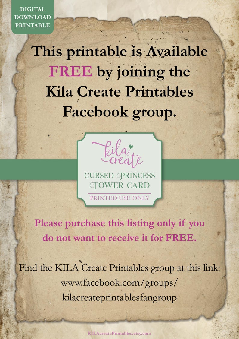 Cursed Princess Tower Card, Fairy Tale Junk Journal, Fairy Tale ...