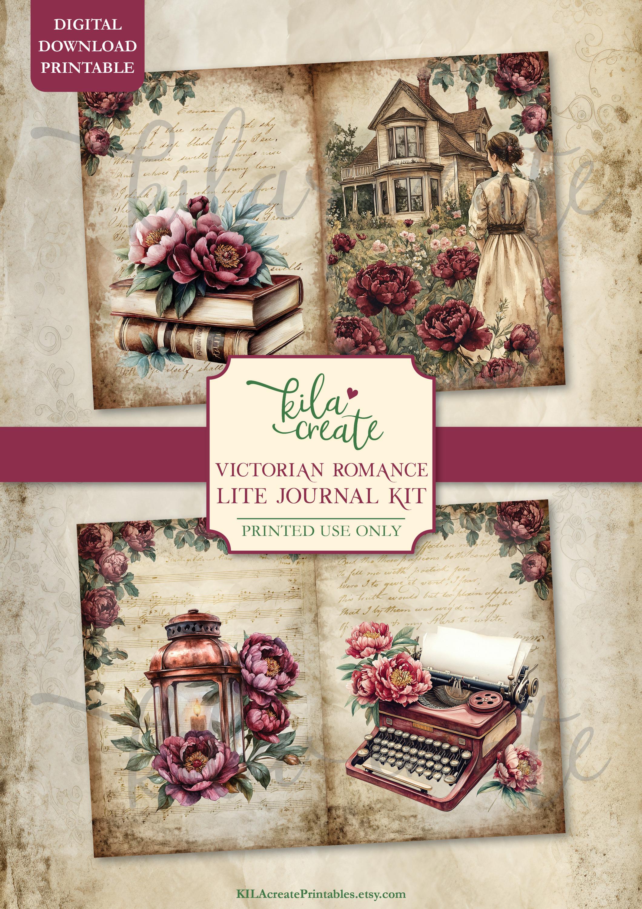 Victorian Romance Lite Journal Kit, Valentine's Day Journal, Love ...