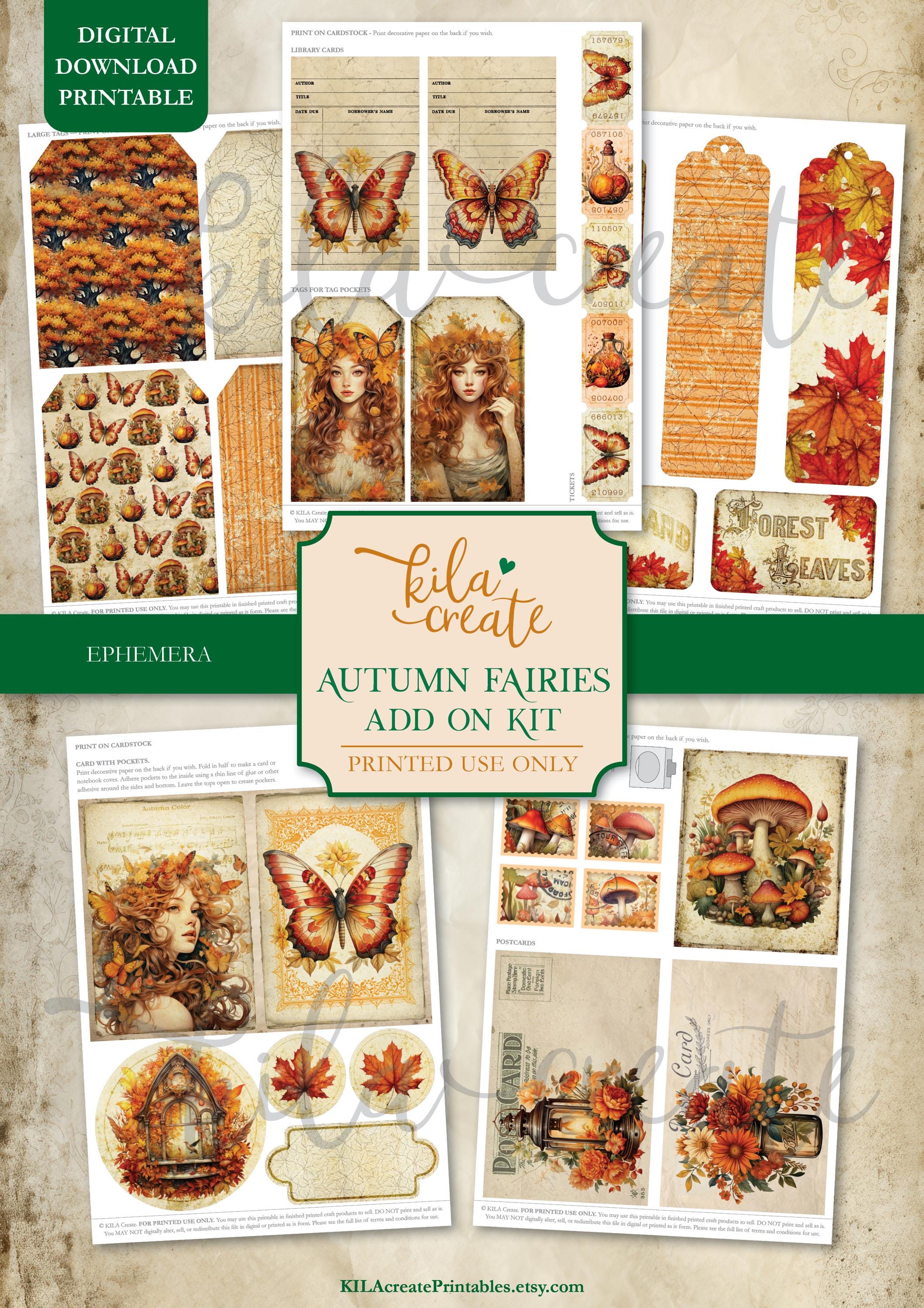 Autumn Fairies Add on Kit, Fall Fairy Junk Journal, Fairy Ephemera ...