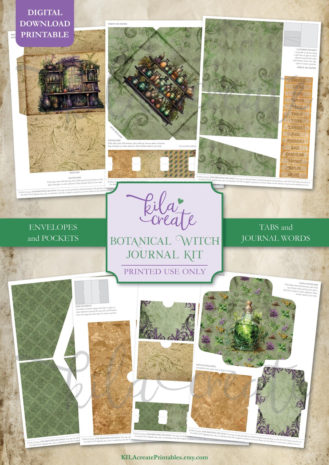 Botanical Witch Journal Kit, Herb Witch Journal, Herbs, Spring Witch ...
