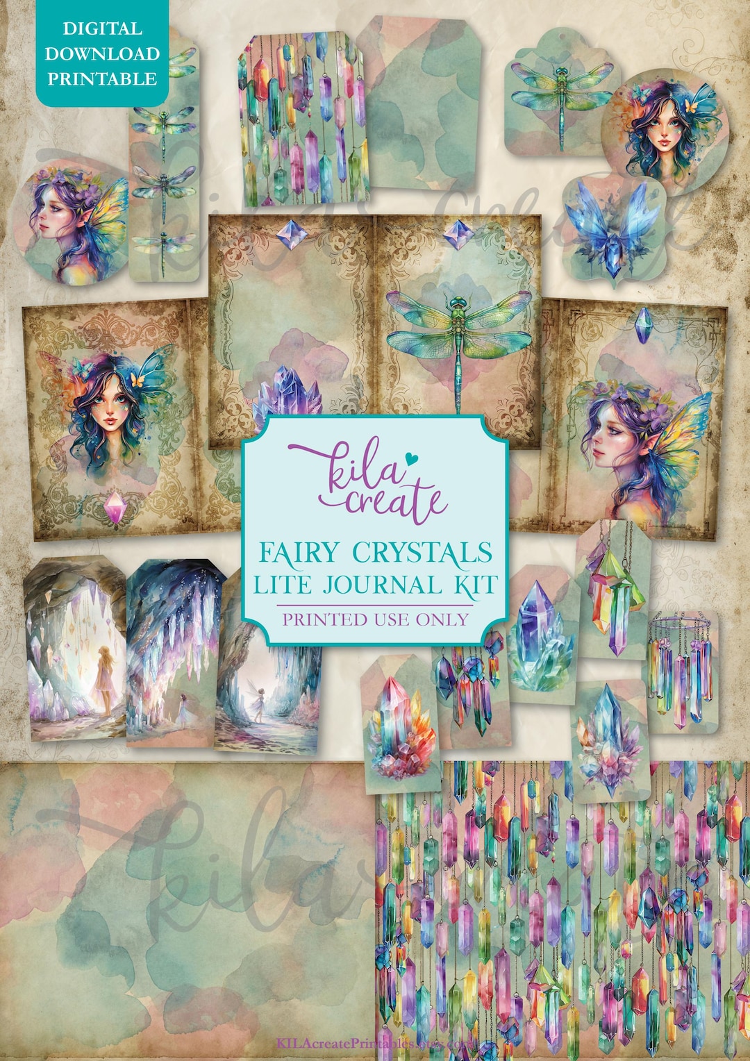 Fairy Crystals Lite Journal Kit, Fairy Journal, Fairy Ephemera ...