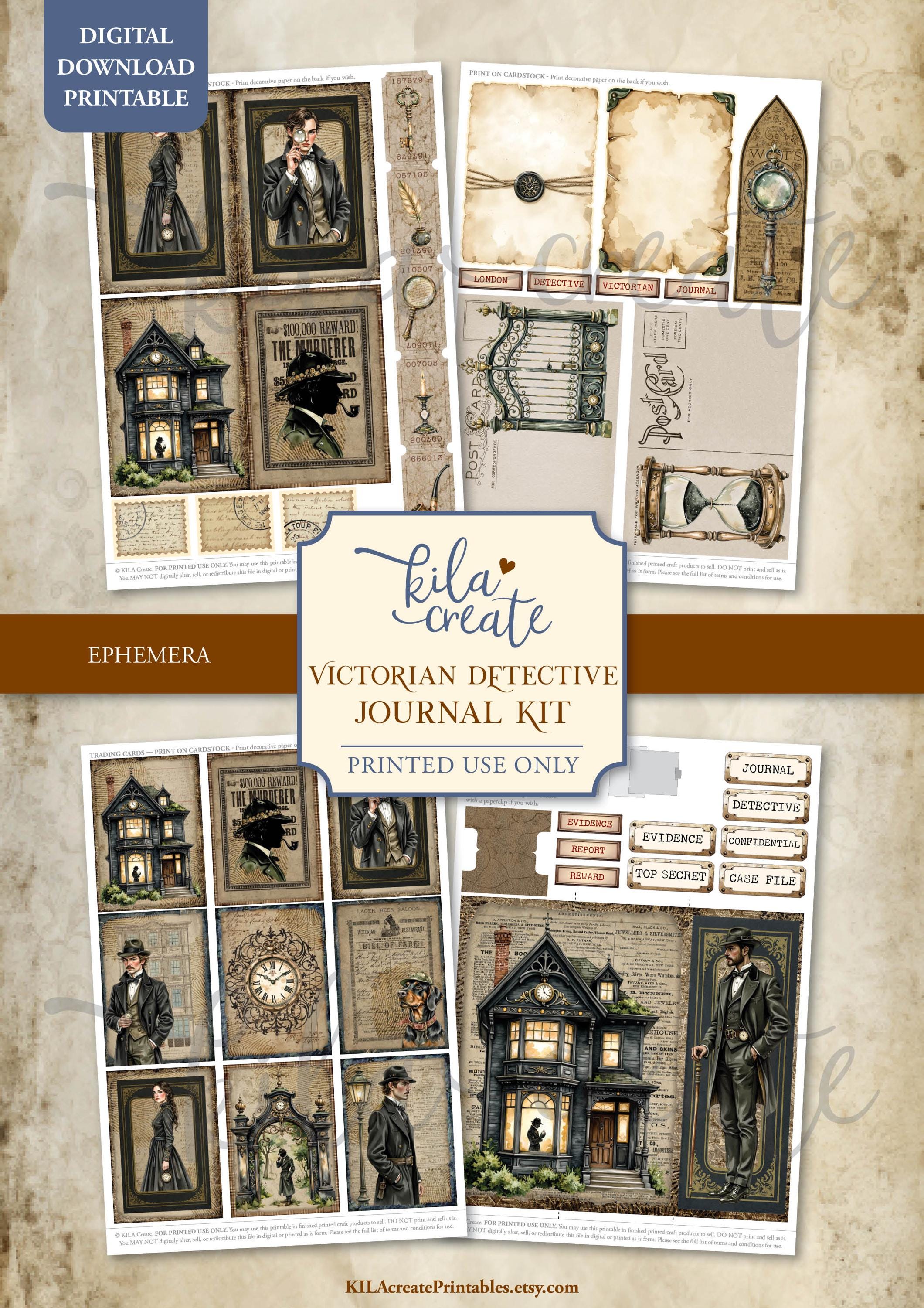 Victorian Detective Journal Kit, London, Sleuth, Sherlock Holmes, Crime ...