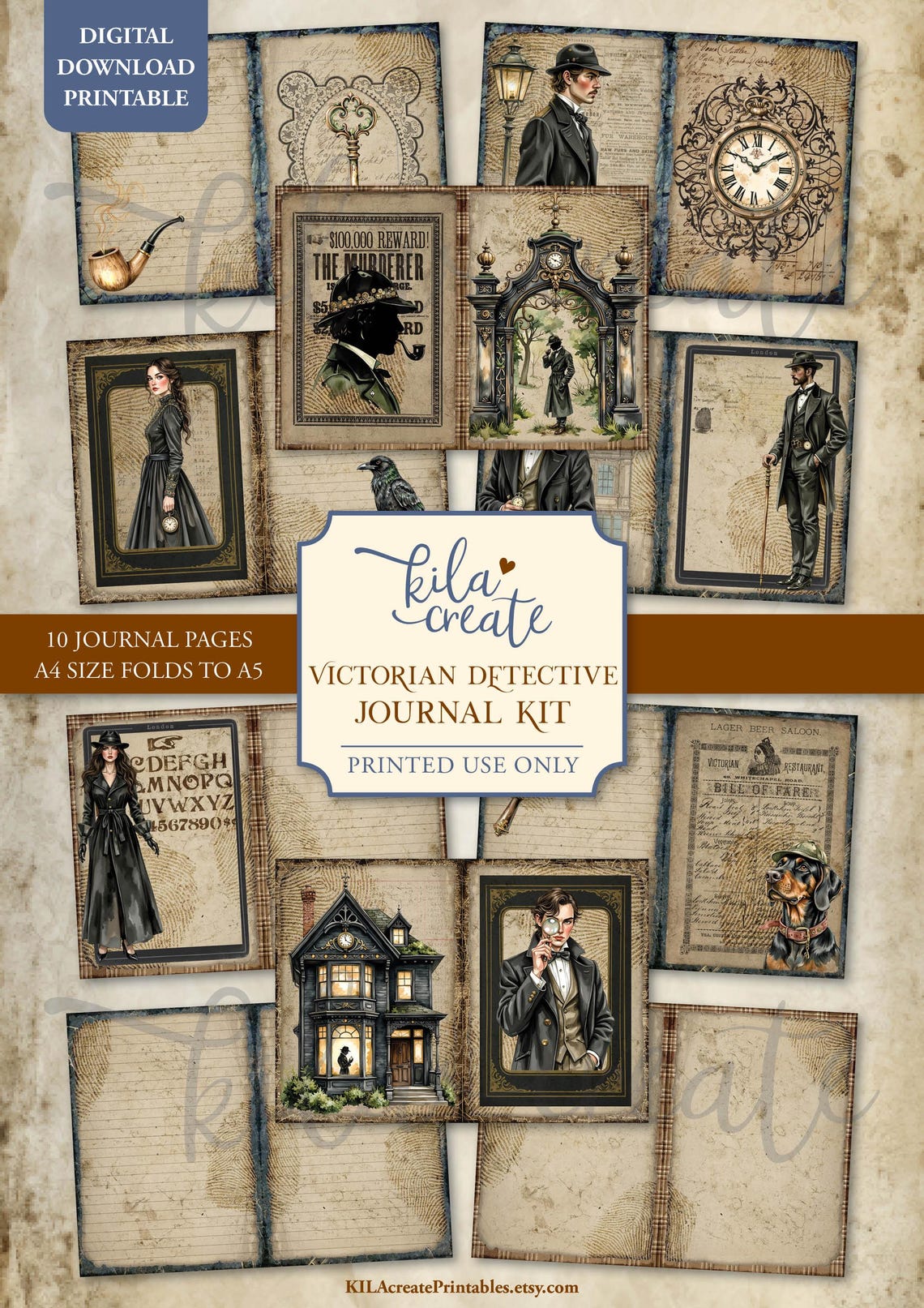 Victorian Detective Journal Kit, London, Sleuth, Sherlock Holmes, Crime ...