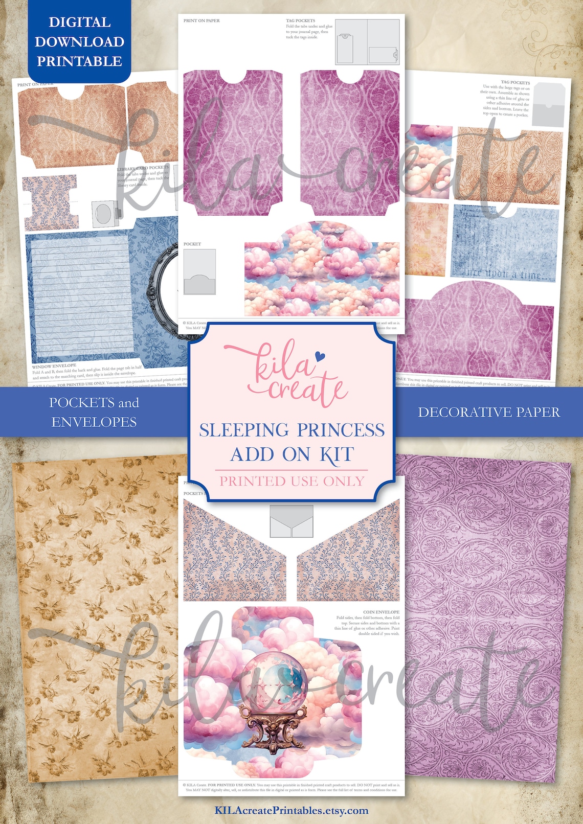 Sleeping Princess Add on Journal Kit, Fairy Tale Journal Printable ...