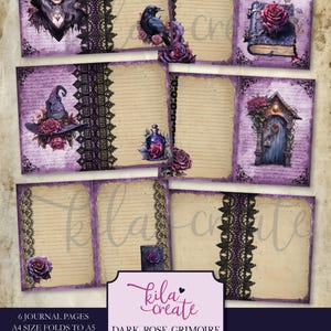 Dark Rose Grimoire Lite Journal Kit, Gothic Witch Journal, Halloween ...