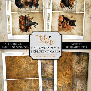Halloween Magic Exploding Cards, Journal Topper, Halloween Journal ...
