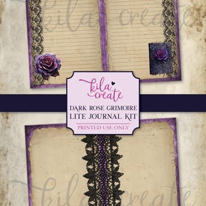Dark Rose Grimoire Lite Journal Kit, Gothic Witch Journal, Halloween ...