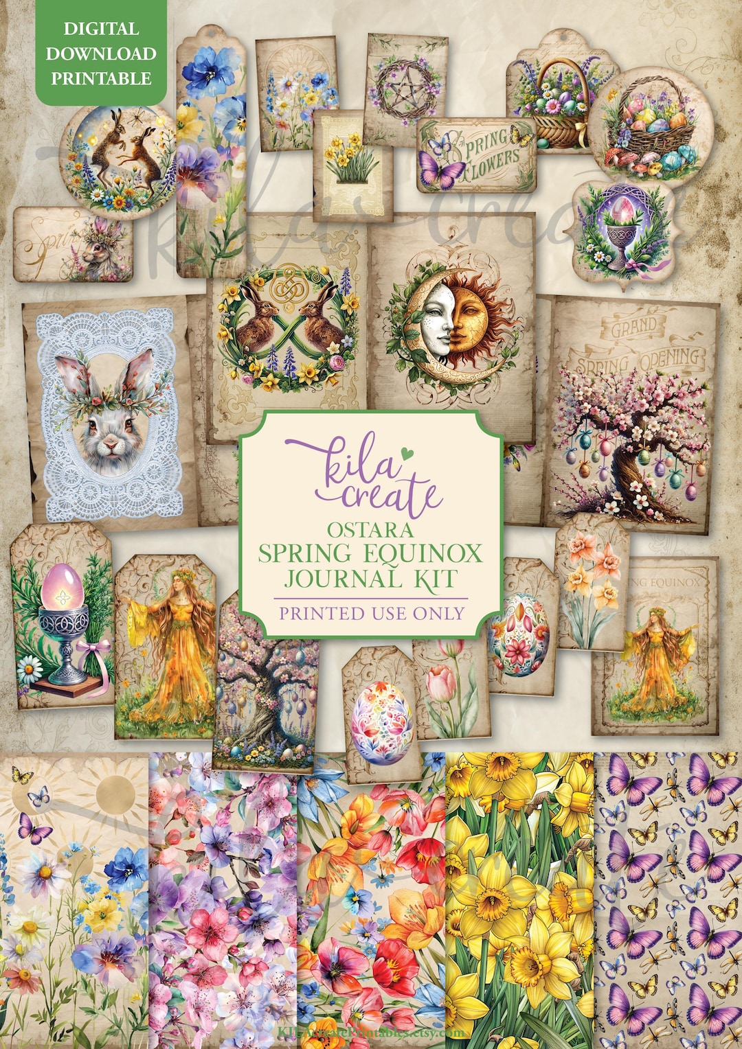 Ostara Spring Equinox Journal Kit, Spring, Easter, Pagan Holiday, Wheel ...