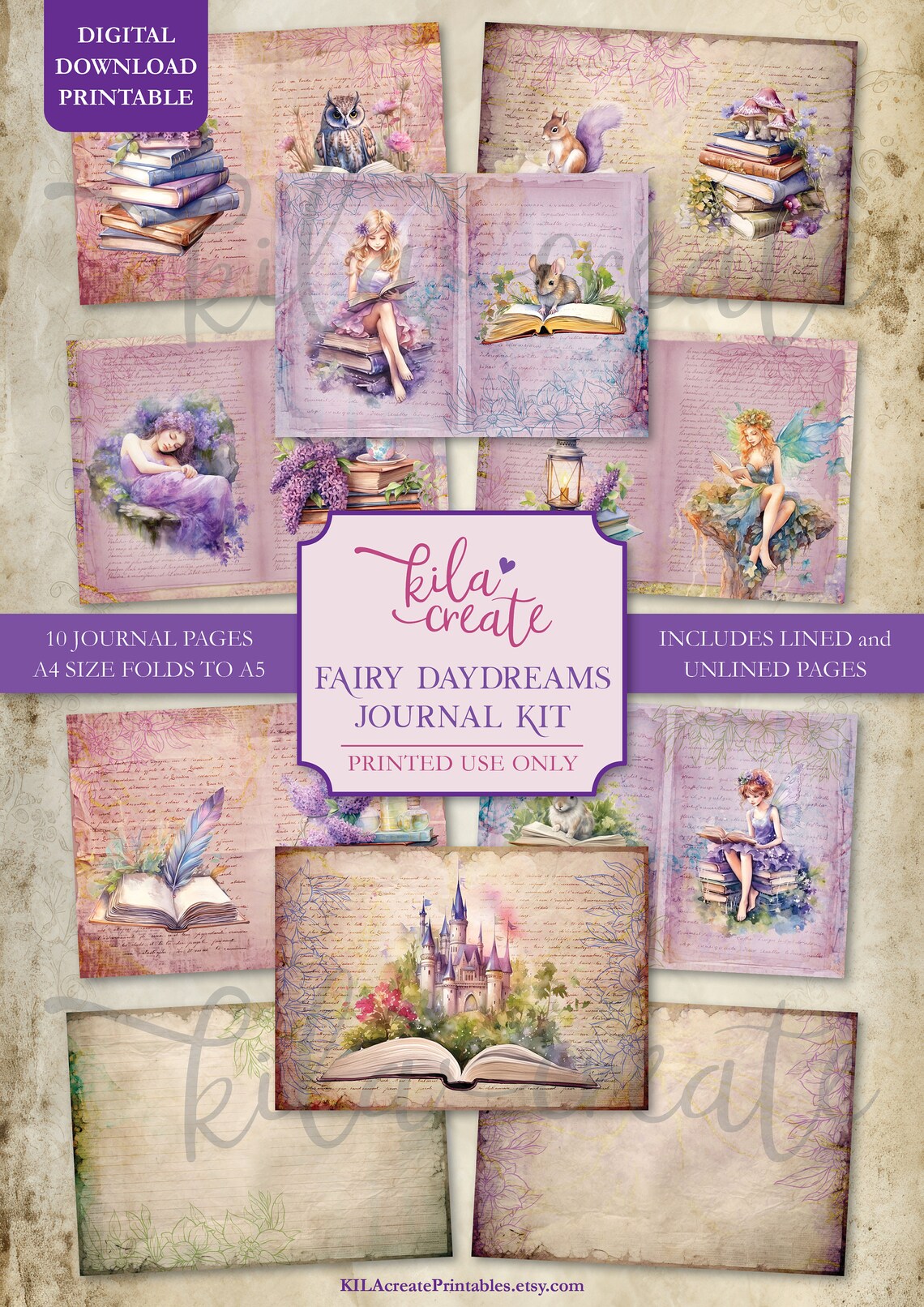 Fairy Daydreams Journal Kit, Fairy Books Journal, Magical Reading Junk ...