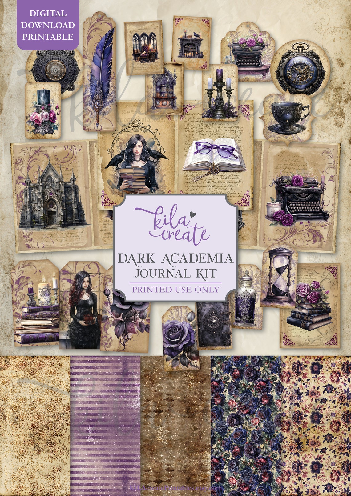 Dark Academia Journal Kit, Gothic Library Journal, Gothic Book Lover ...