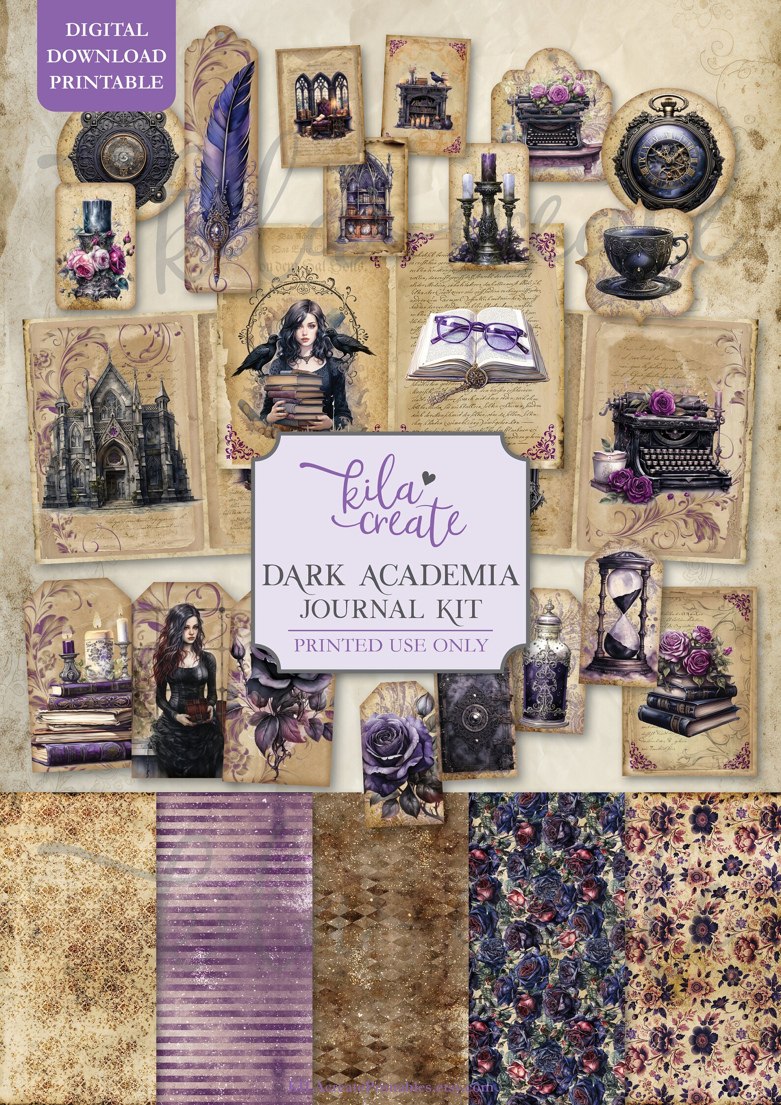 Dark Academia Journal Kit, Gothic Library Journal, Gothic Book Lover ...