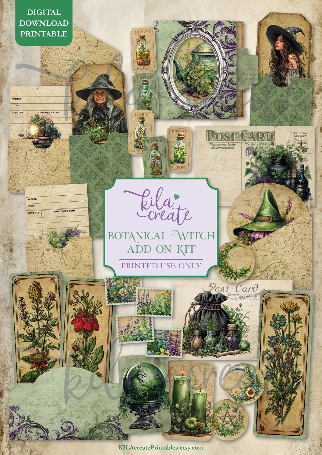 Botanical Witch Add on Kit, Herb Witch Journal, Herbs, Spring Witch ...