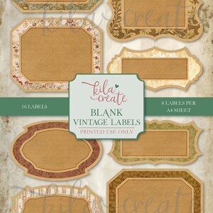 Blank Vintage Labels, Vintage Apothecary Labels, Vintage Floral ...