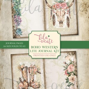 Boho Western Lite Journal Kit, Cowgirl Journal, Shabby Junk Journal ...