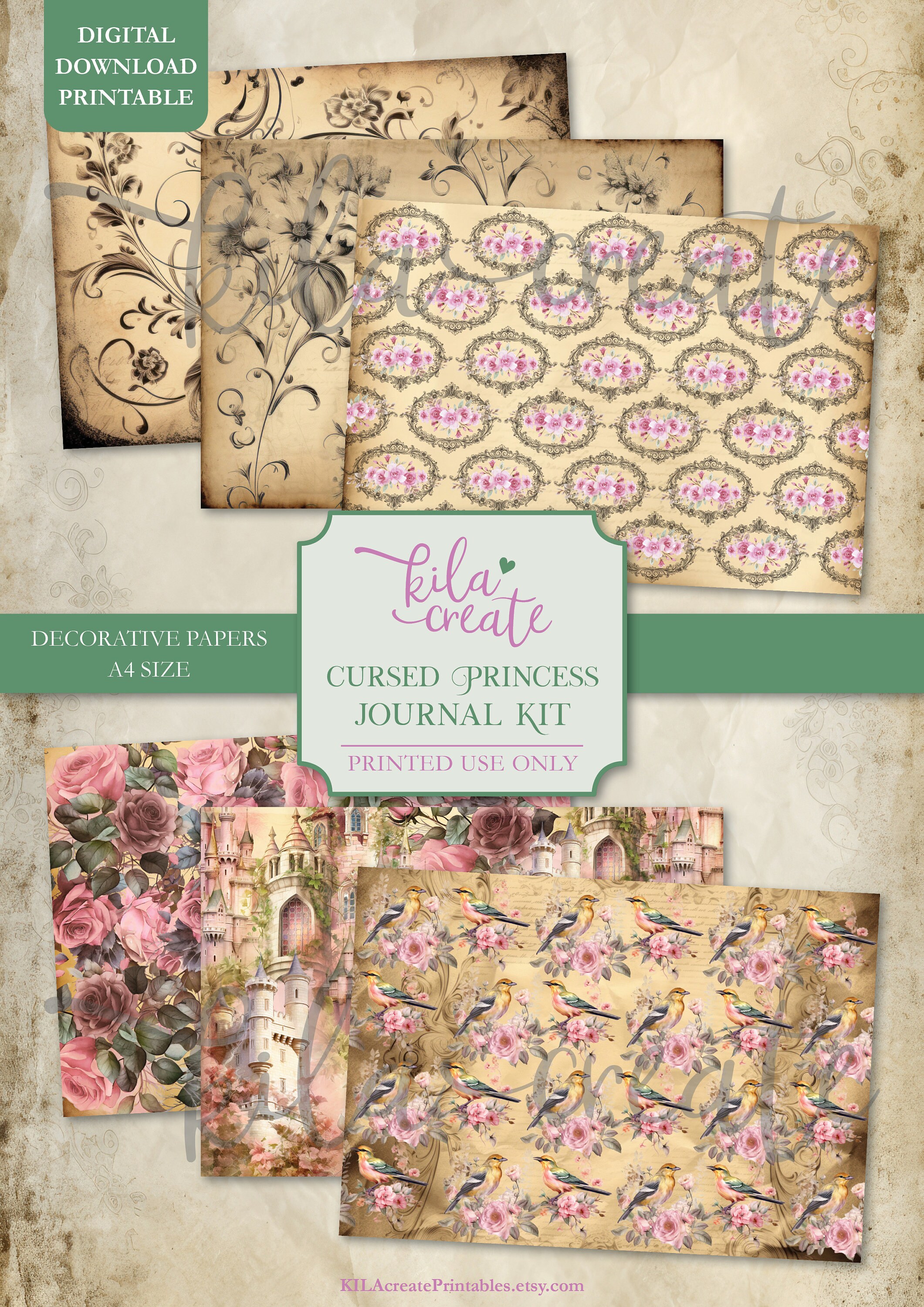 Cursed Princess Journal Kit, Fairy Tale Junk Journal, Fairy Tale ...