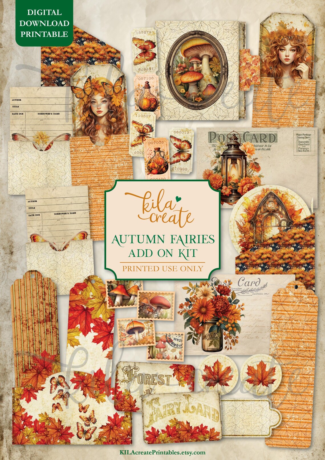 Autumn Fairies Add on Kit, Fall Fairy Junk Journal, Fairy Ephemera ...