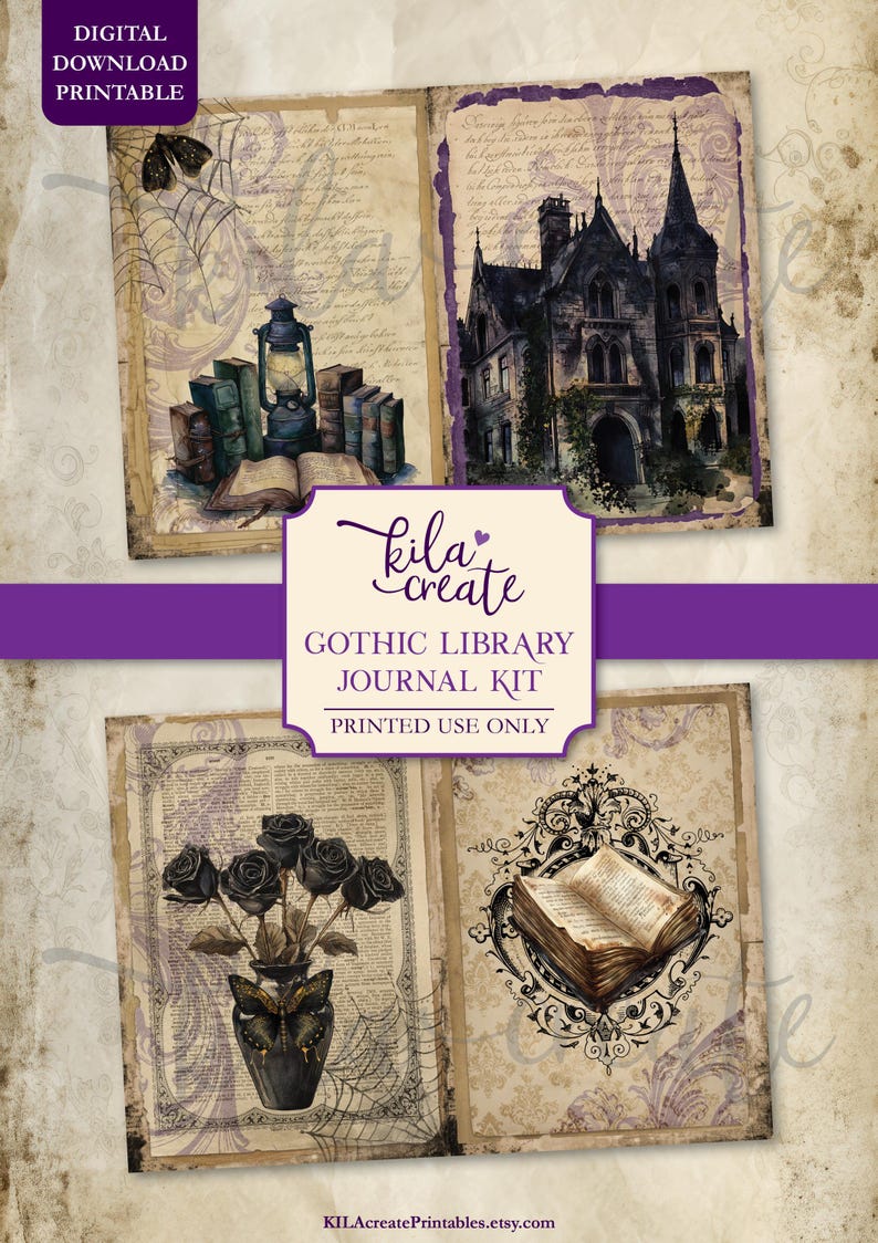 Gothic Library Journal Kit, Dark Academia Journal, Books, Gothic Book ...
